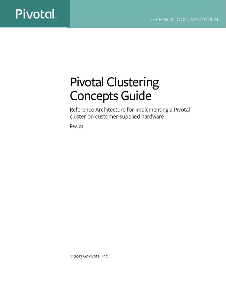 Pivotal Clustering Concepts R01 | PDF | Computer Cluster | Computer Network
