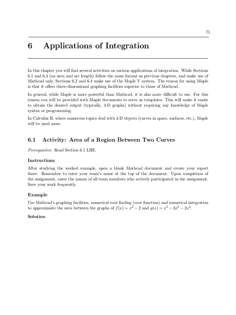 6 Applications of Integration: 6.1 Activity: Area of A Region Between ...