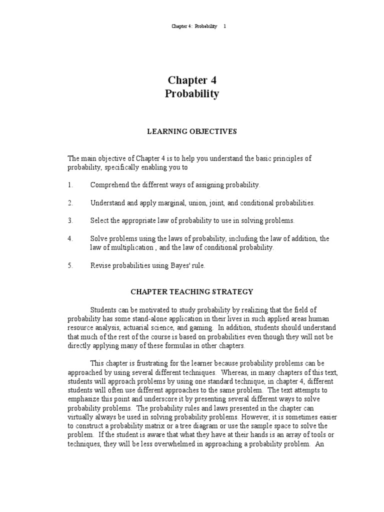 Chapter 4 Probability Pdf Probability Sampling Statistics