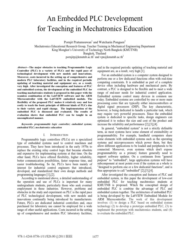 Embedded PLC Implementation Using ARM | PDF | Programmable Logic ...
