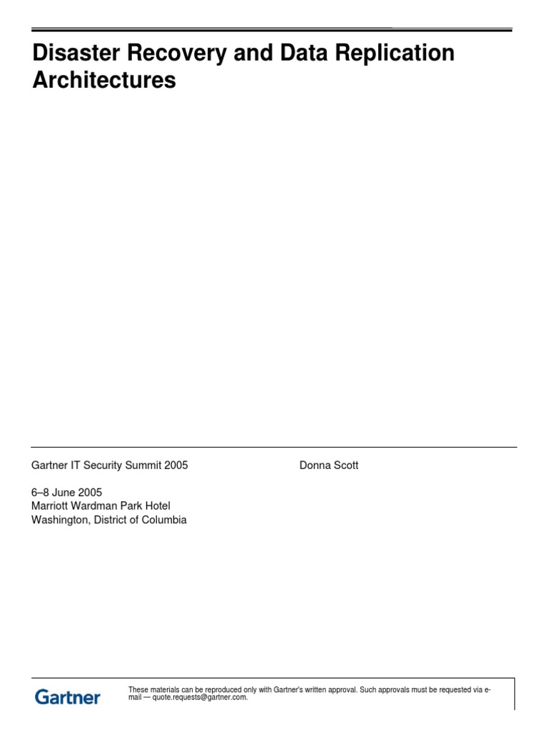 Disaster Recovery and Data Replication Architectures | PDF ...