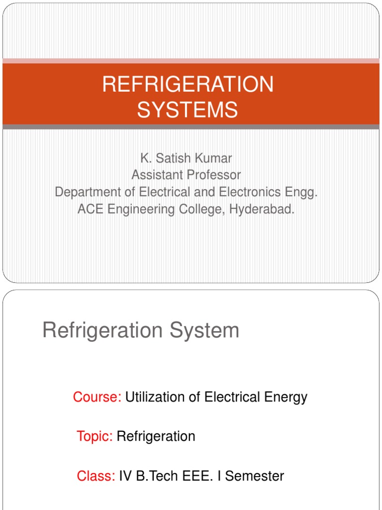 Refrigeration System Pdf Refrigeration Refrigerator