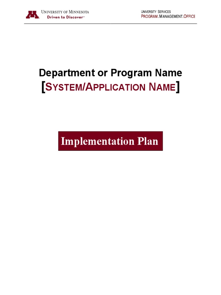 TEMPLATE Project Implementation Plan | PDF | Implementation | Communication