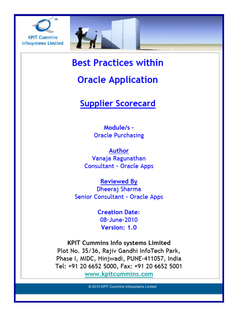 Best Practices - Supplier Scorecard | PDF | Evaluation | Supply Chain