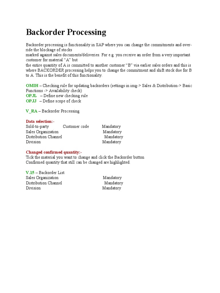 Backorder Processing | Download Free PDF | Computing | Software