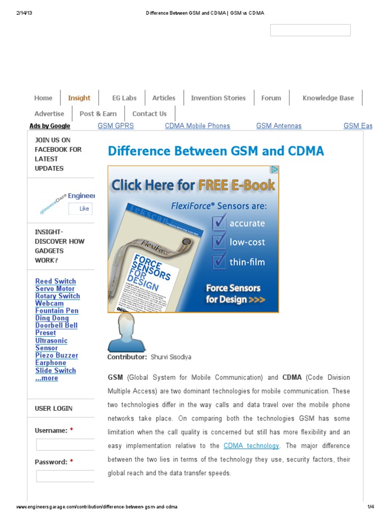 Difference Between GSM and CDMA - GSM Vs CDMA | PDF | Business