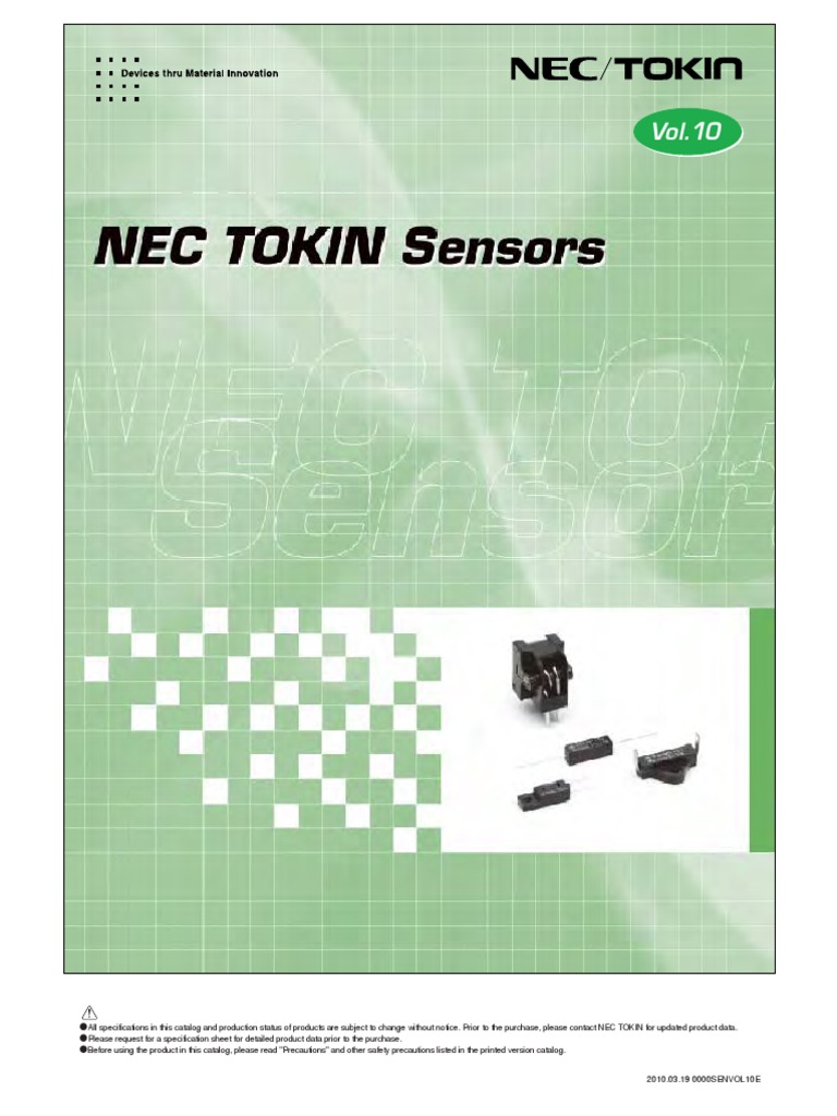 TOKIN Sensors | PDF | Switch | Transformer