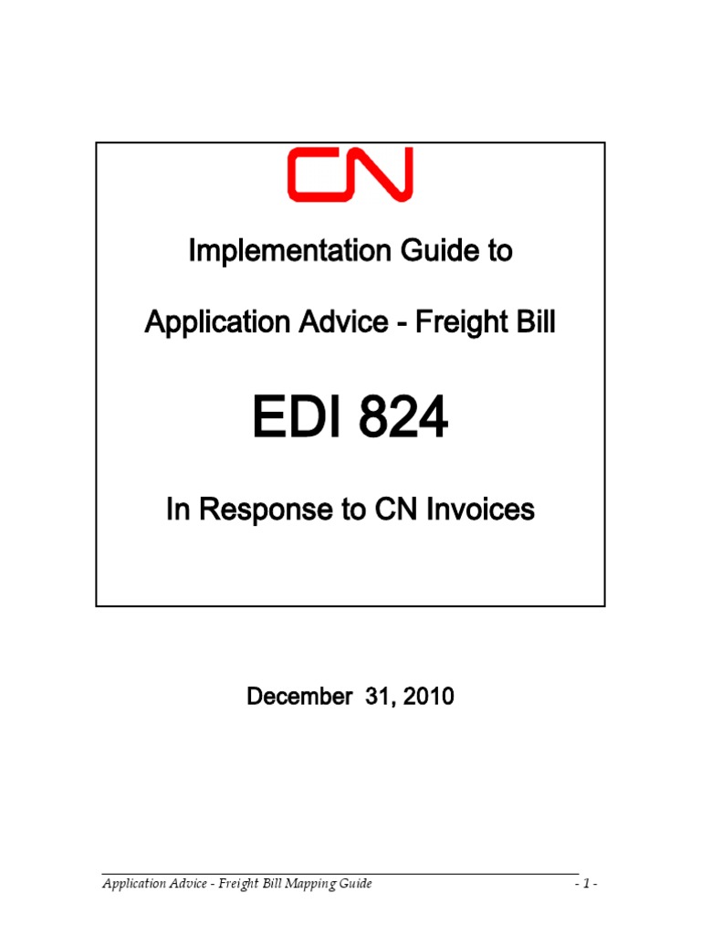 EDI 824 Guide new for edi testing | Electronic Data Interchange | Invoice
