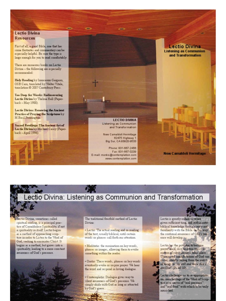 Lectio Divina Brochure | PDF | Lectio Divina | Religious Behaviour And ...