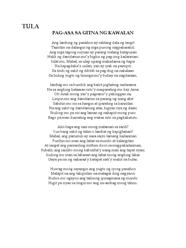 Tula at Iba Pa (Research | PDF