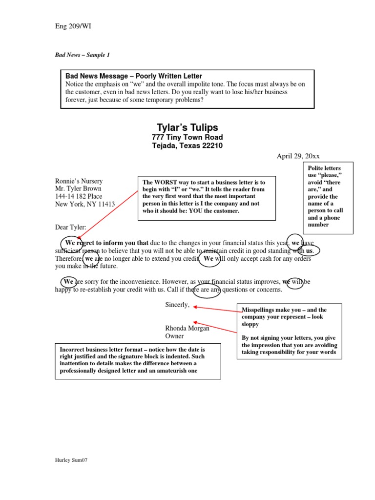 Effective Bad News Letter Examples | PDF | Pharmacist | Hunting