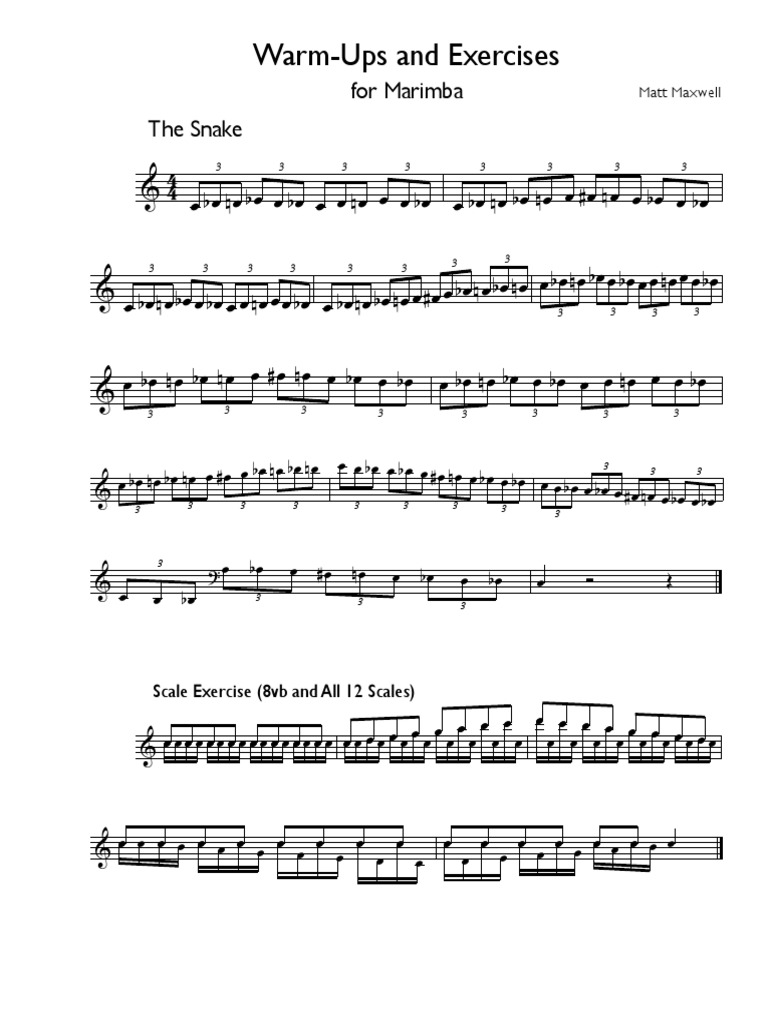 Warm Ups And Exercises For Marimba Pdf Son Production Musicale