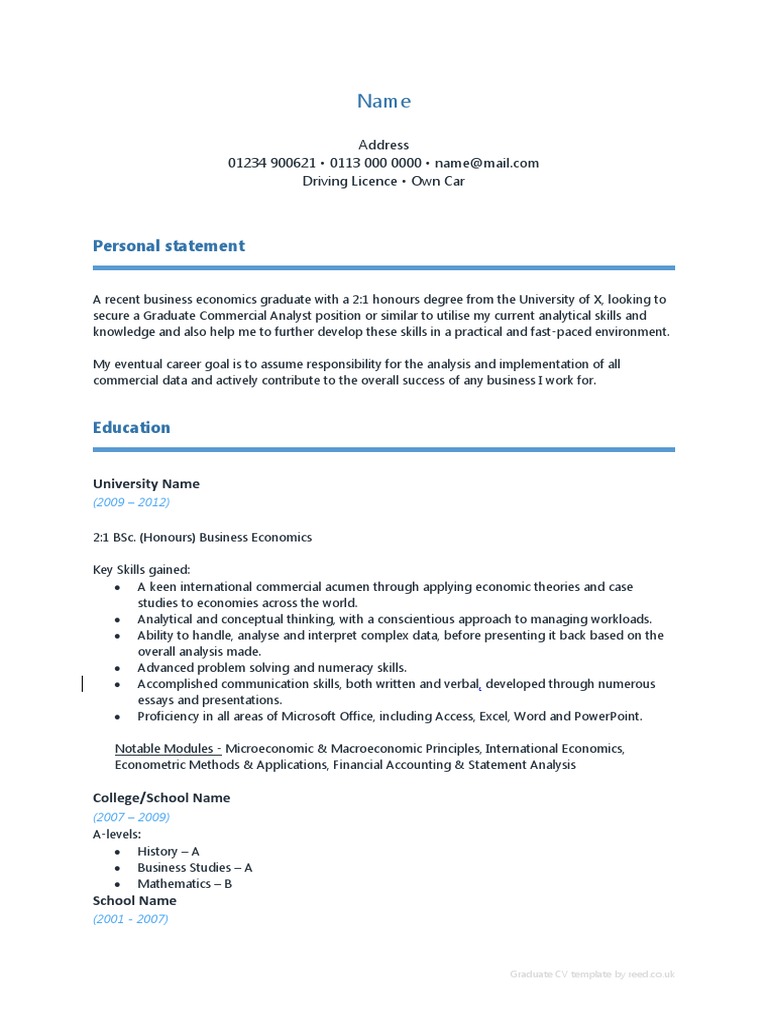 Personal Statement: Address Driving Licence - Own Car | PDF | Analysis ...