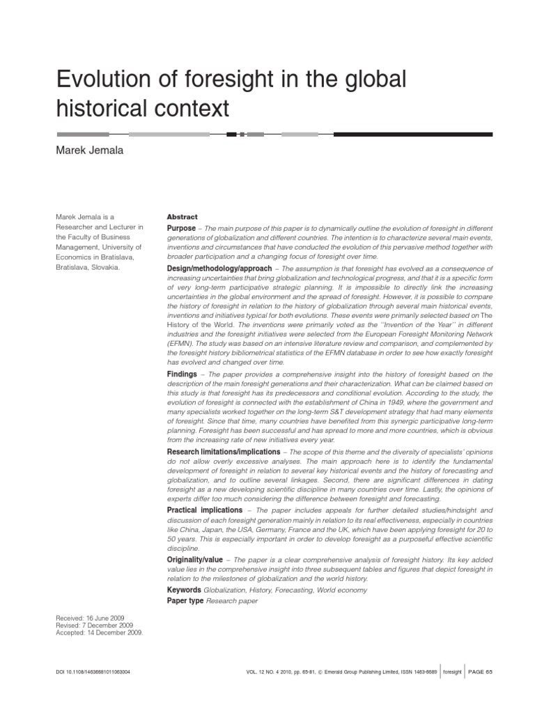 2 2 Foresight | PDF | Globalization | Economies