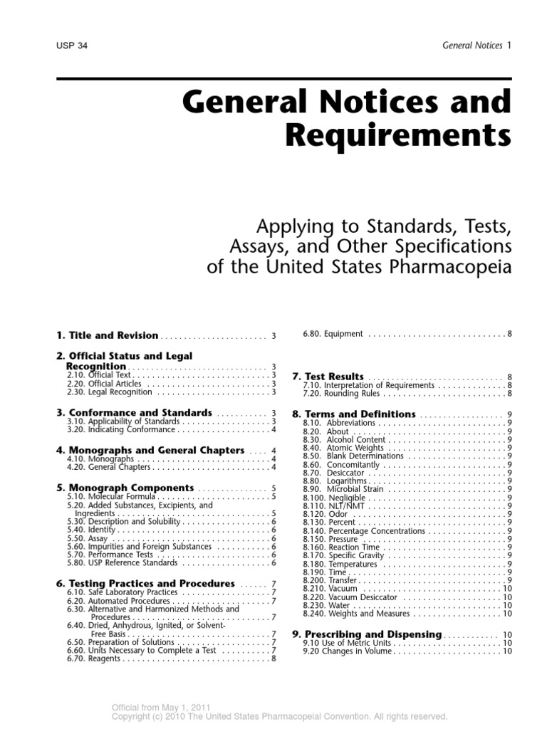 USP34 NF29General Notices | PDF | Pharmacology | Chemistry