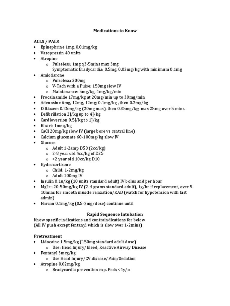 Medications To Know | PDF | Medical Specialties | Pharmacology