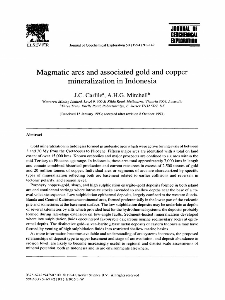 Magmatic Arcs and Associated Gold and Copper | PDF | Plate Tectonics ...