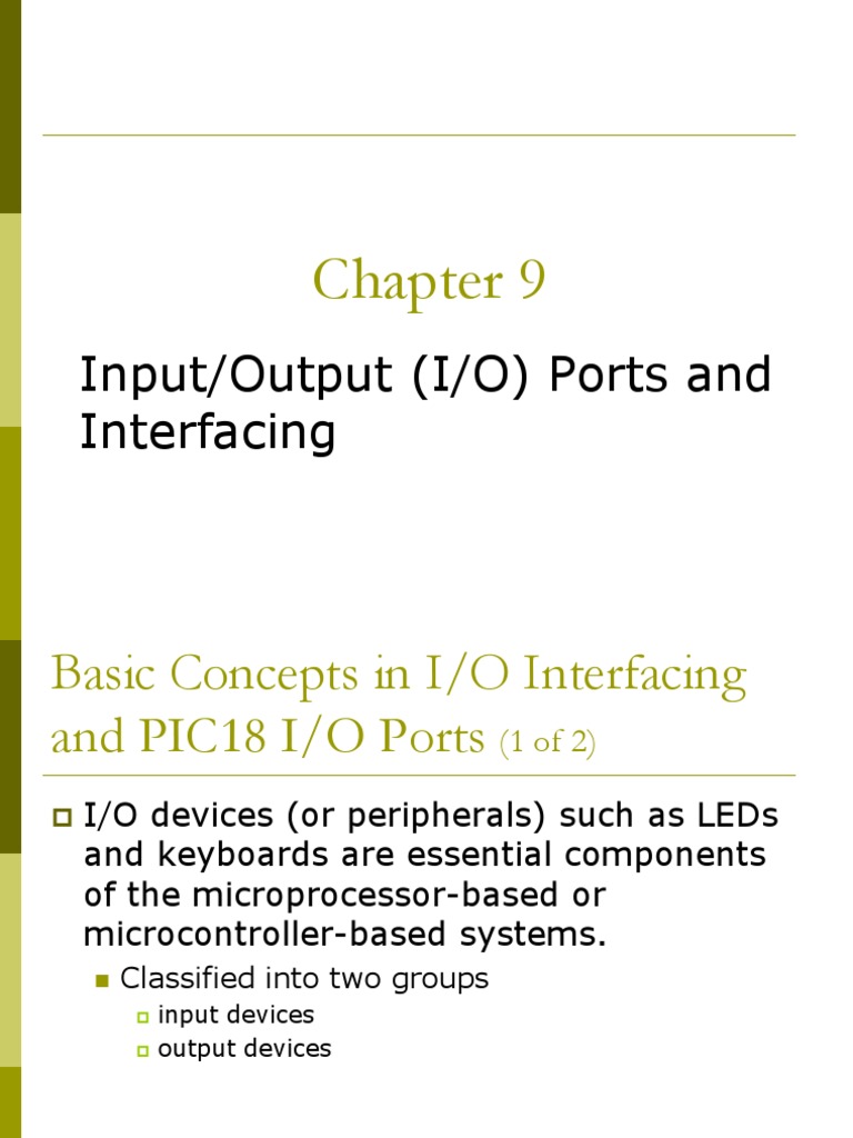 Input Output Port and Interfacing | PDF | Input/Output | Switch