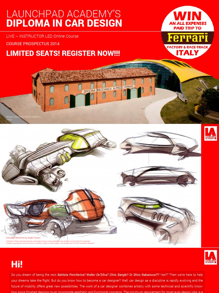 Diploma in CAR Design From Launchpad Academy - PROSPECTUS | PDF ...