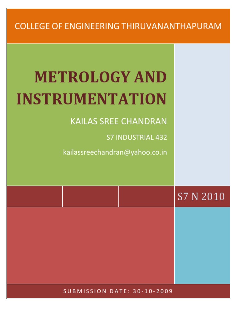 Metrology Assignment Download Free Pdf Metre Calibration