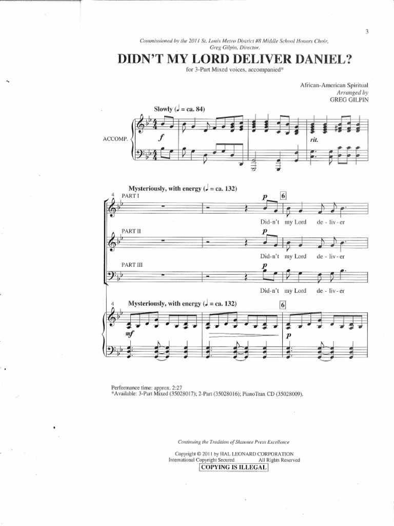 Didn't My Lord Deliver Daniel | PDF | Language Arts & Discipline