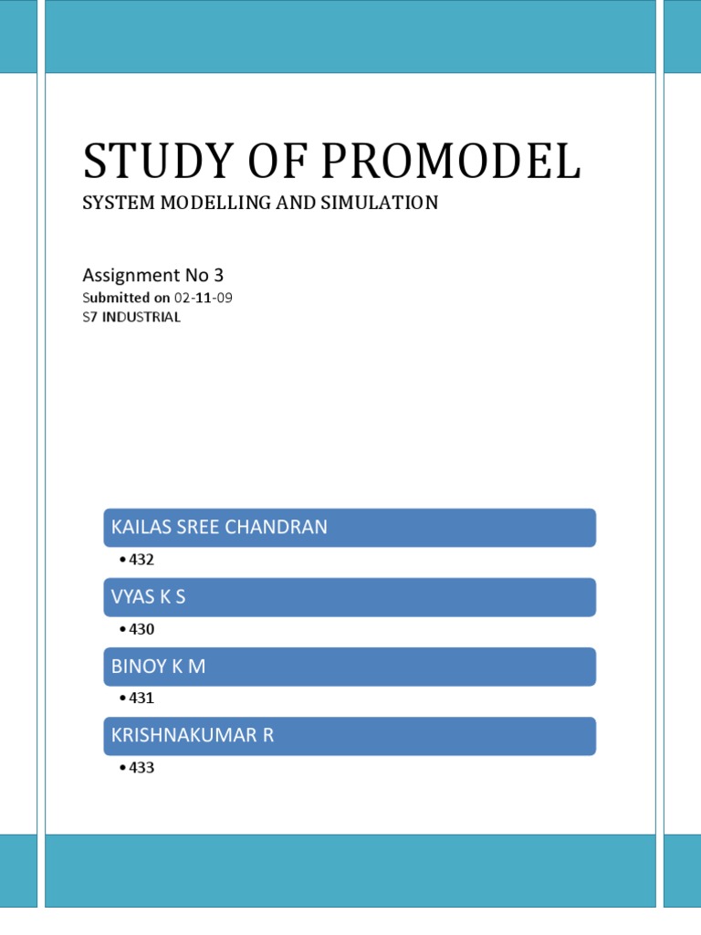 Study of Promodel: System Modelling and Simulation | PDF | Simulation | Spreadsheet