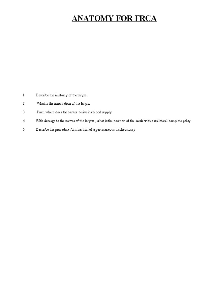 Anatomy For FRCA | PDF | Atrium (Heart) | Vertebra