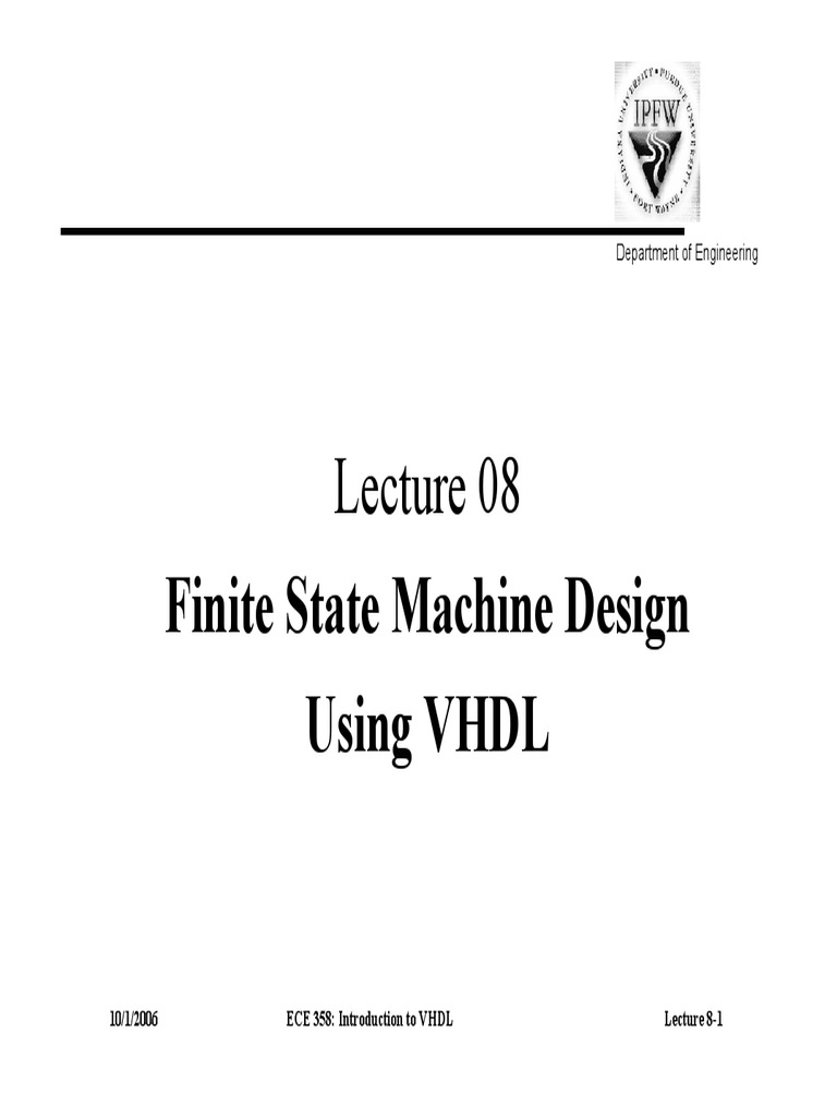 FSM Design Using VHDL | PDF | Vhdl | Digital Electronics