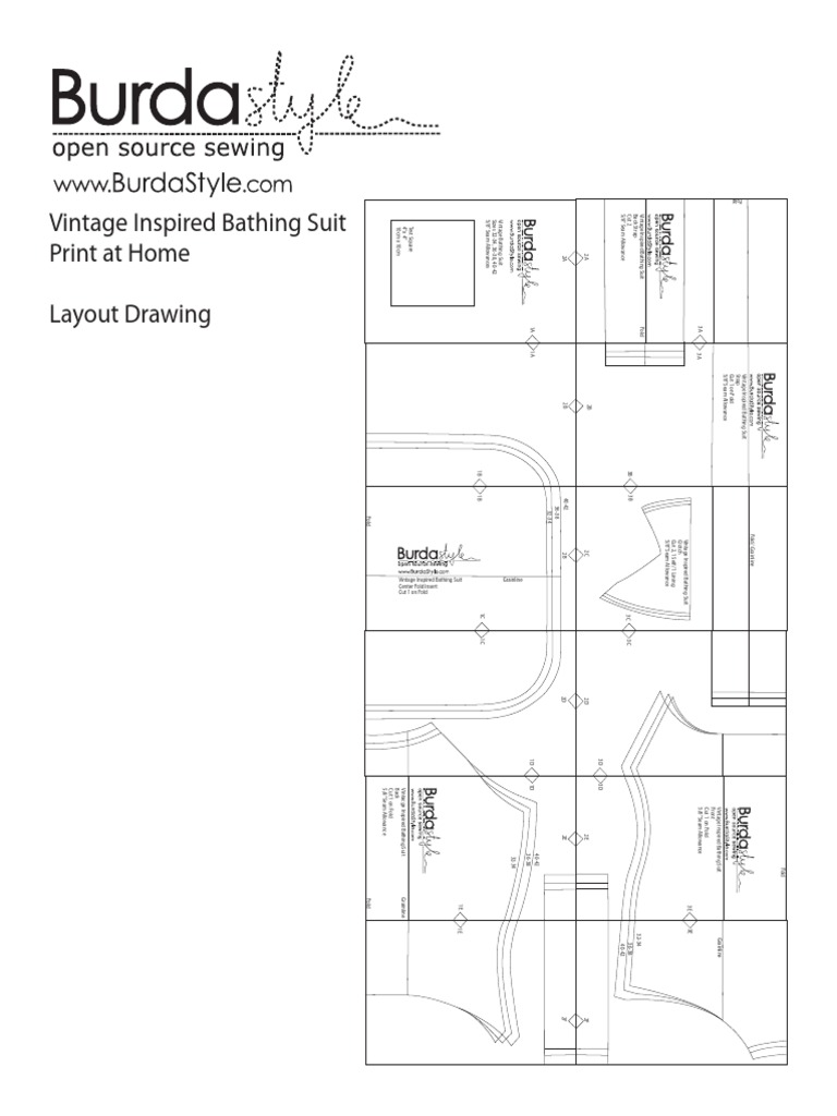 Vintage Bathing Suit Sewing Pattern | PDF | Lifestyle