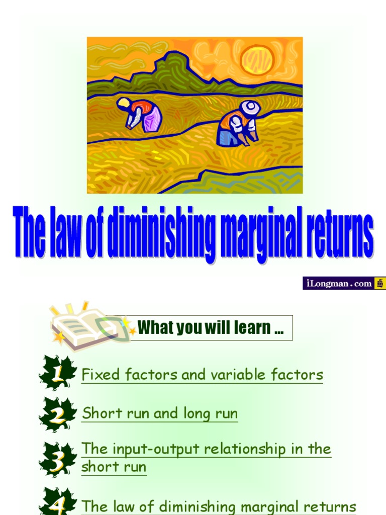 The Law of Diminishing Marginal Returns | Labour Economics | Long Run ...