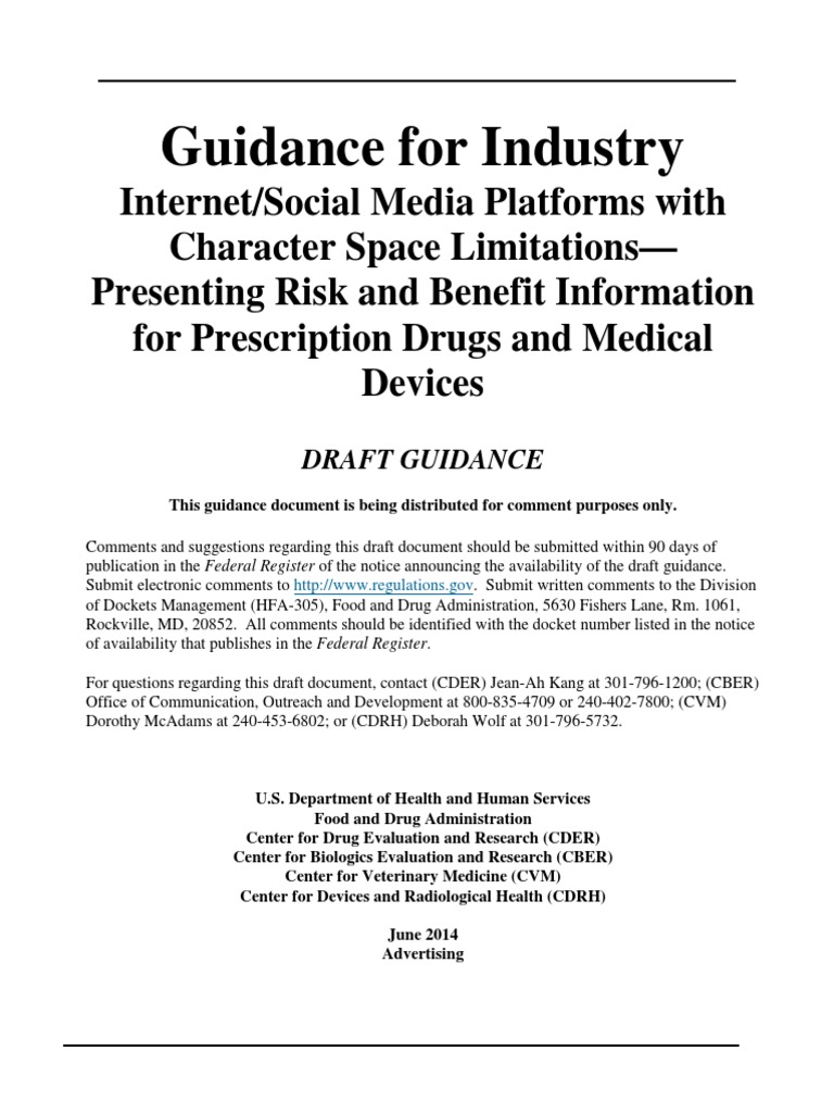 Guidance For Industry | PDF | Federal Food | Food And Drug Administration