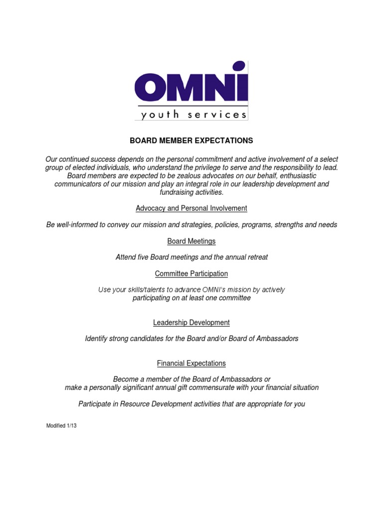 Board Member Responsibilities Overview | PDF | Career & Growth | Business