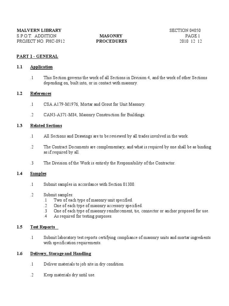 Brick Masonry | PDF | Masonry | Specification (Technical Standard)
