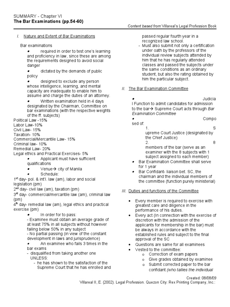 Bar Exam Process and Rules Guide | PDF | Test (Assessment) | Lawyer