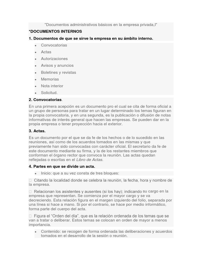Documentos Administrativos Internos | PDF | Documento