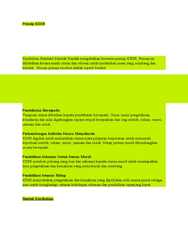 Prinsip KSSR | PDF