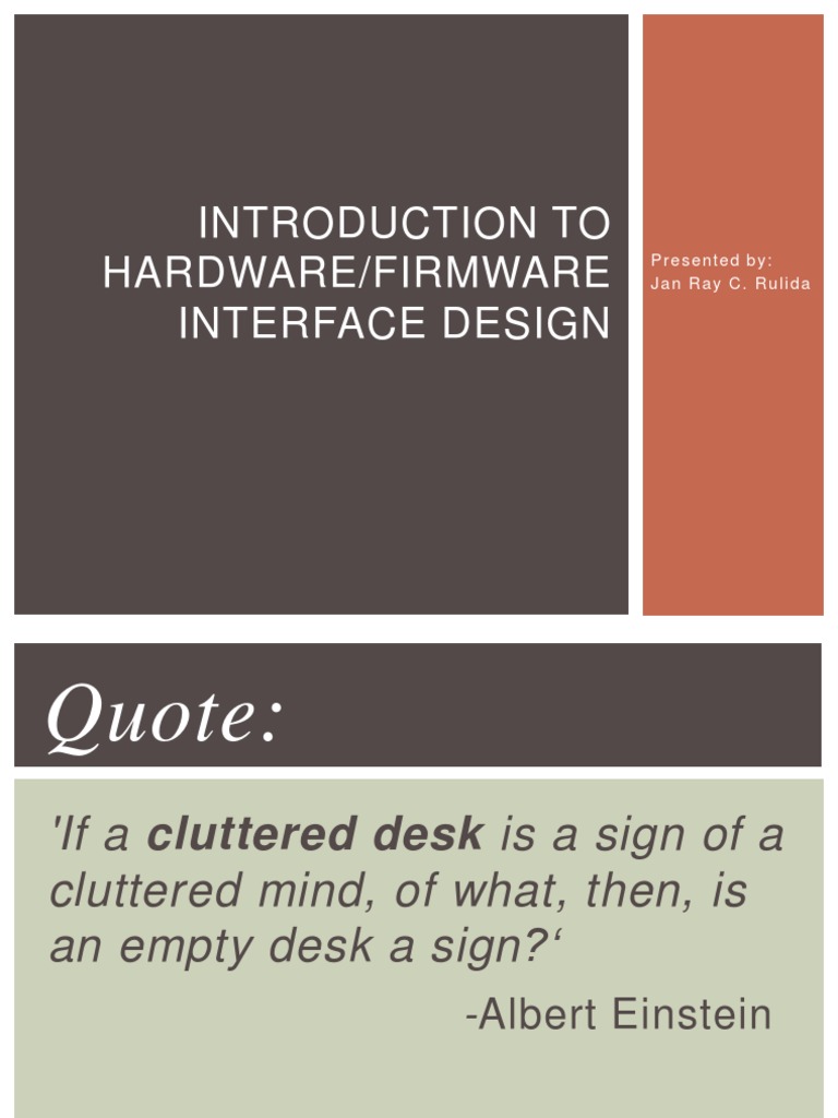 Introduction To Hardwarefirmware Interface Design An Overview Of Firmware Concepts 