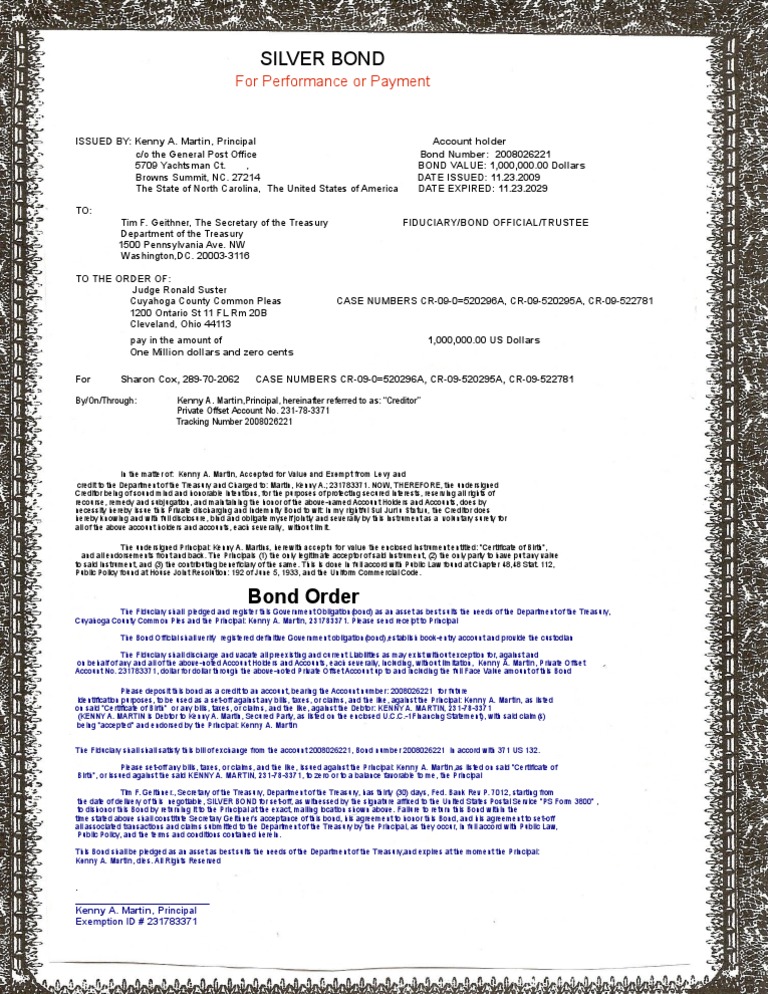 Silver Bond Surety Kenny | PDF | Fiduciary | Bonds (Finance)