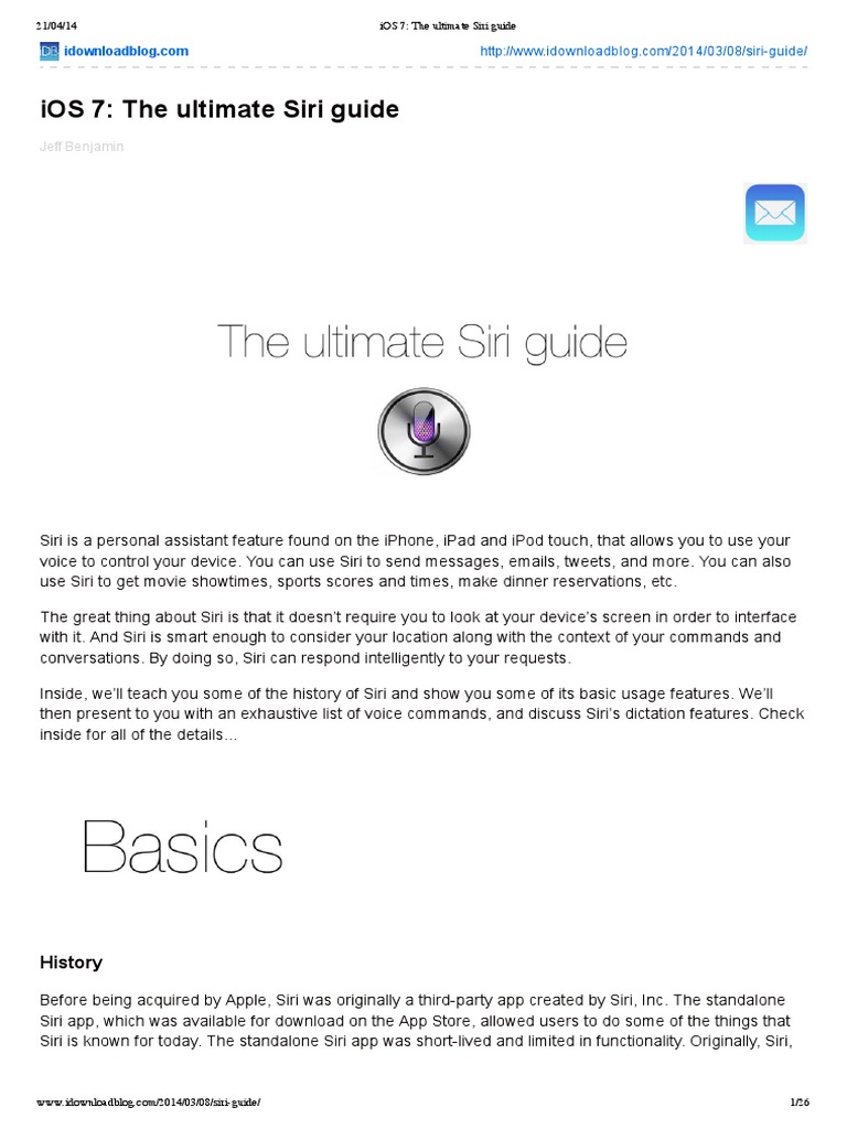 IOS 7 - The Ultimate Siri Guide | PDF | Siri | Ios