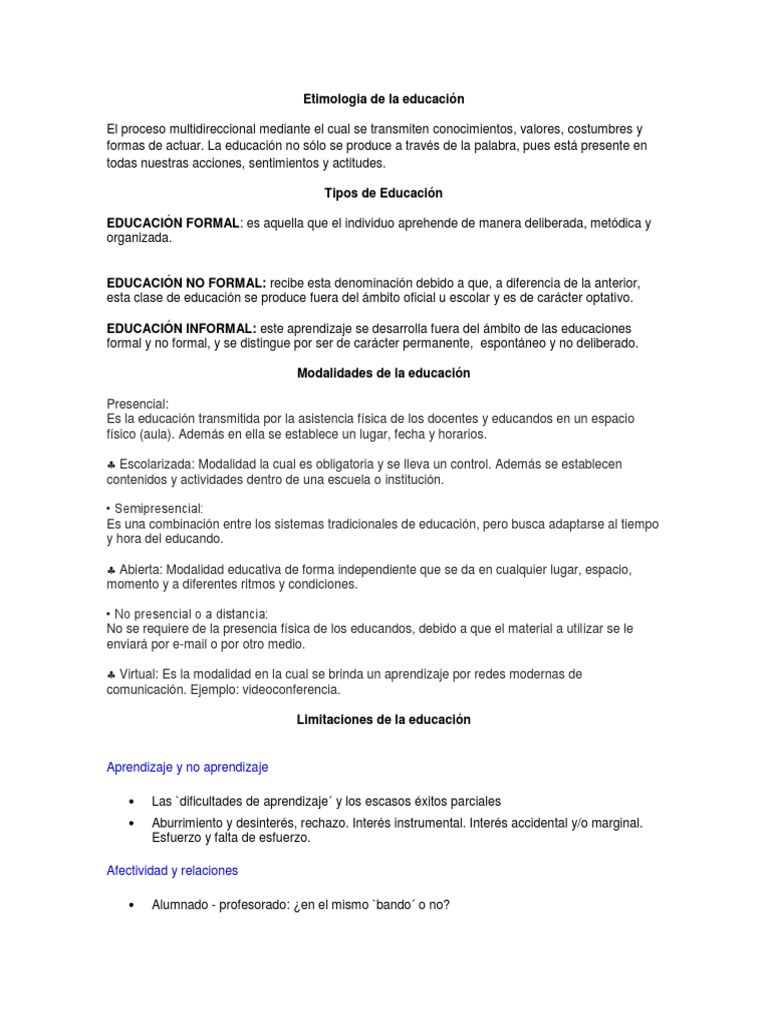 Etimologia de La Educación | PDF | Aprendizaje | Epistemología