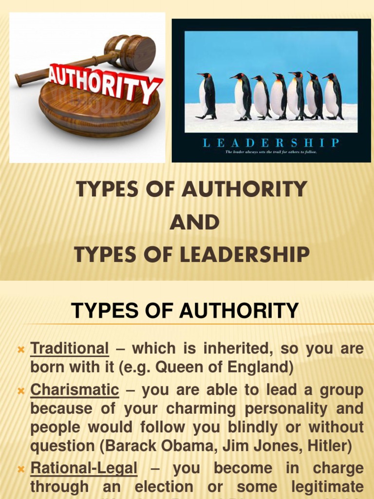 Types of Leadership Authority | PDF