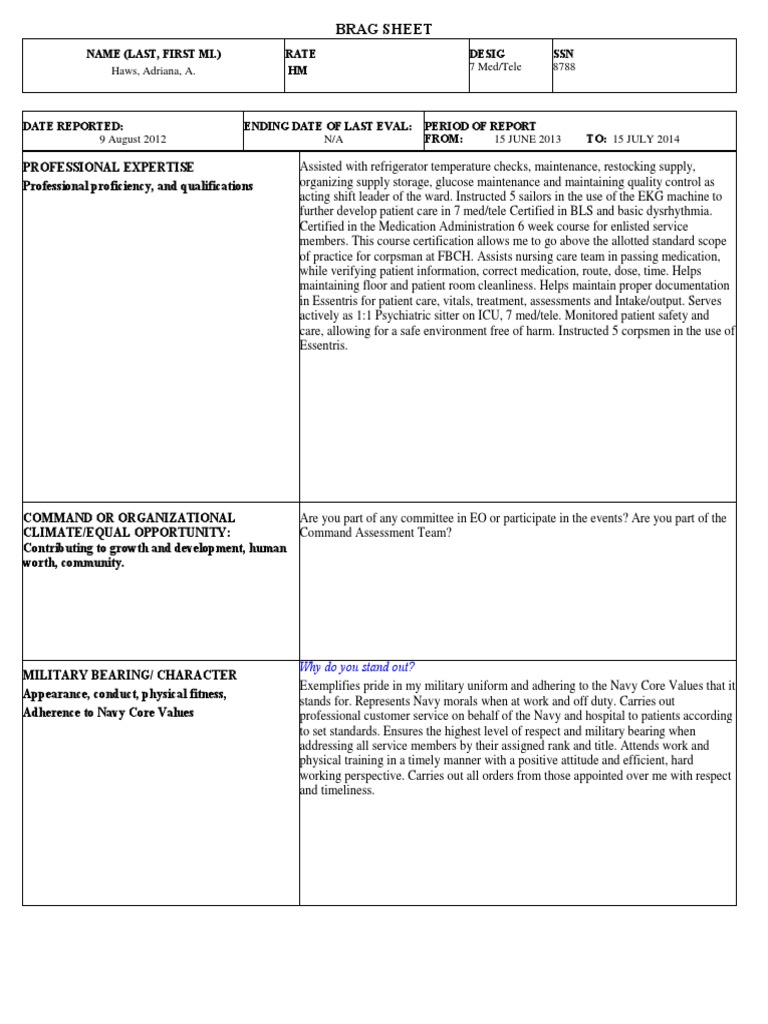 123 Brag Sheet | PDF | Medicine | Health Care