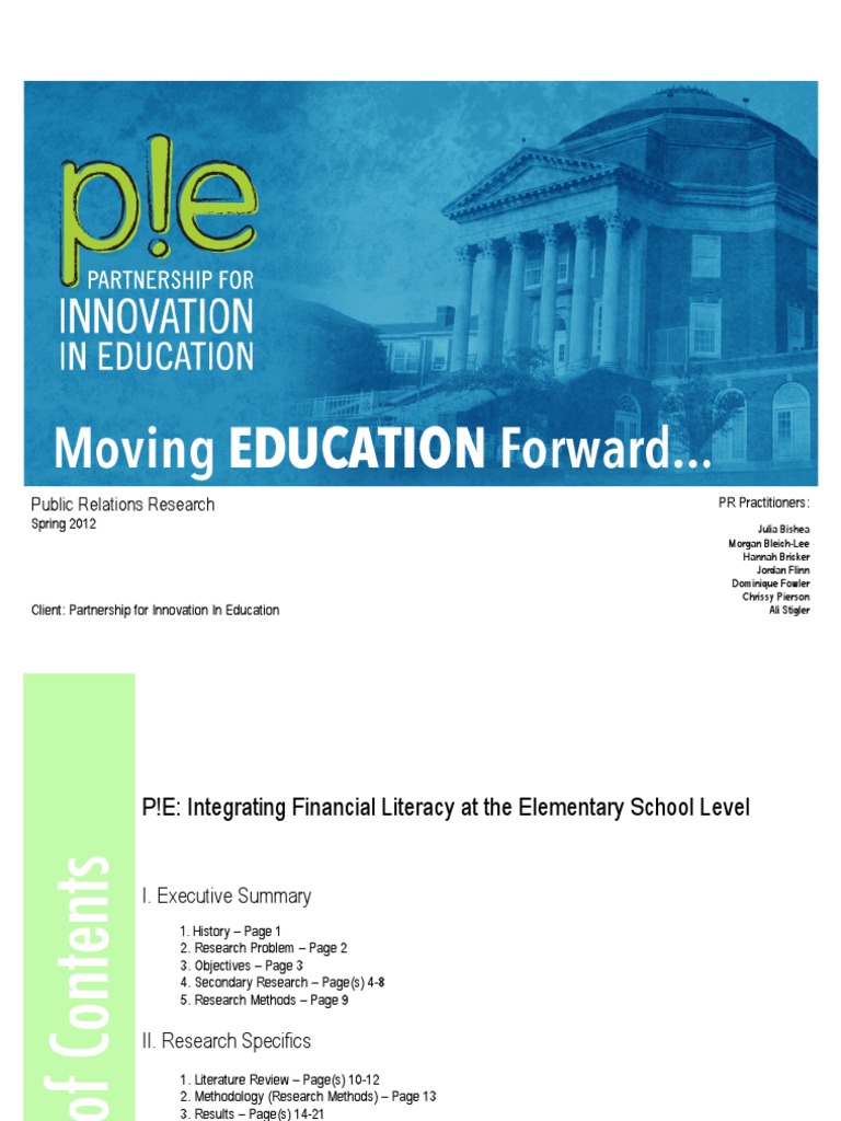 Pie Project | PDF | Financial Literacy | Literacy