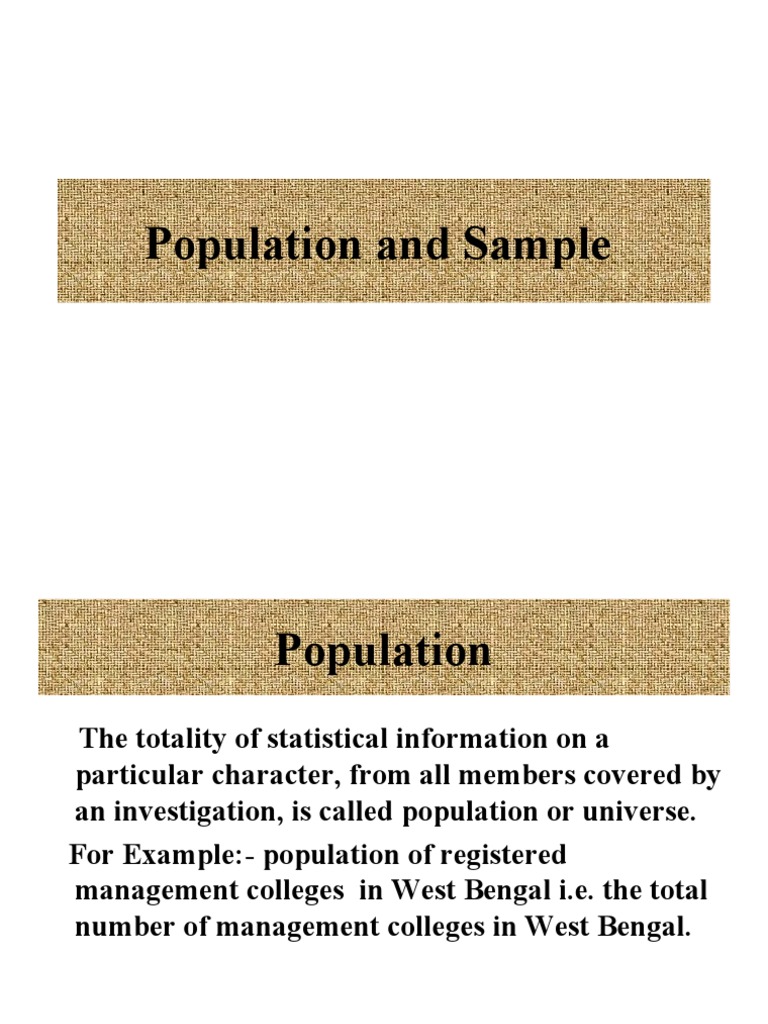 Population | PDF | Census | Survey Methodology