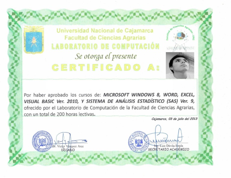 Certificado de Computacion | PDF