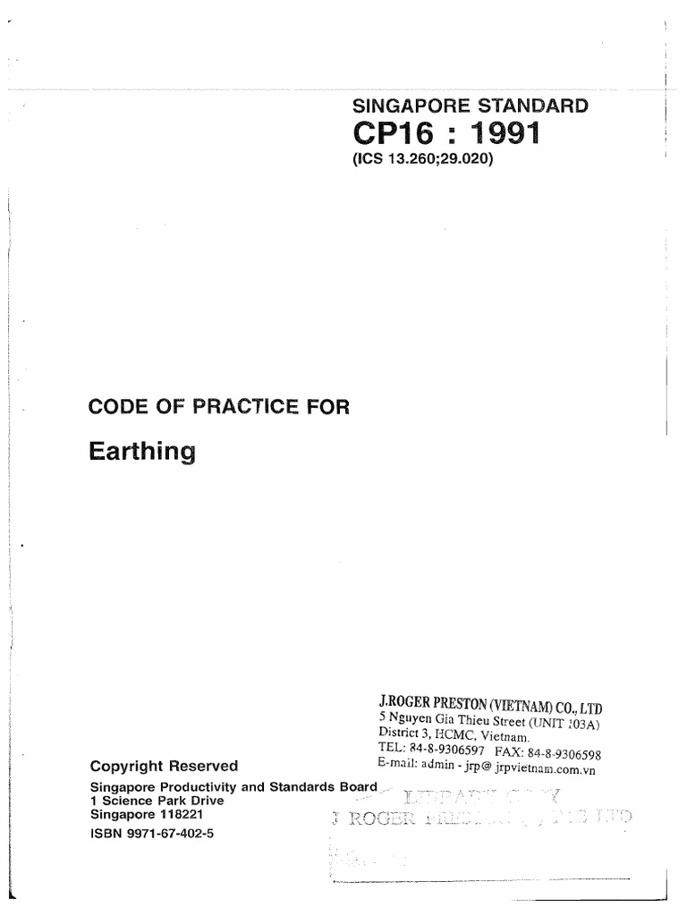 CP 16 - 1991 Earthing | PDF