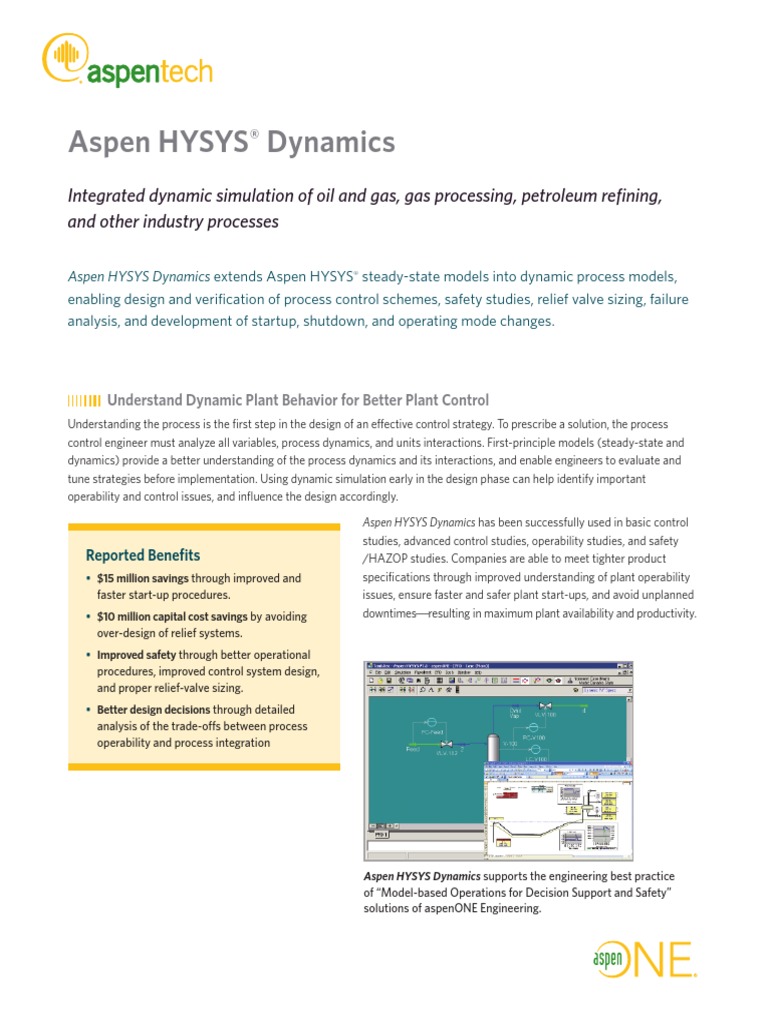 Aspen HYSYS Dynamics Datasheet | Simulation | Automation