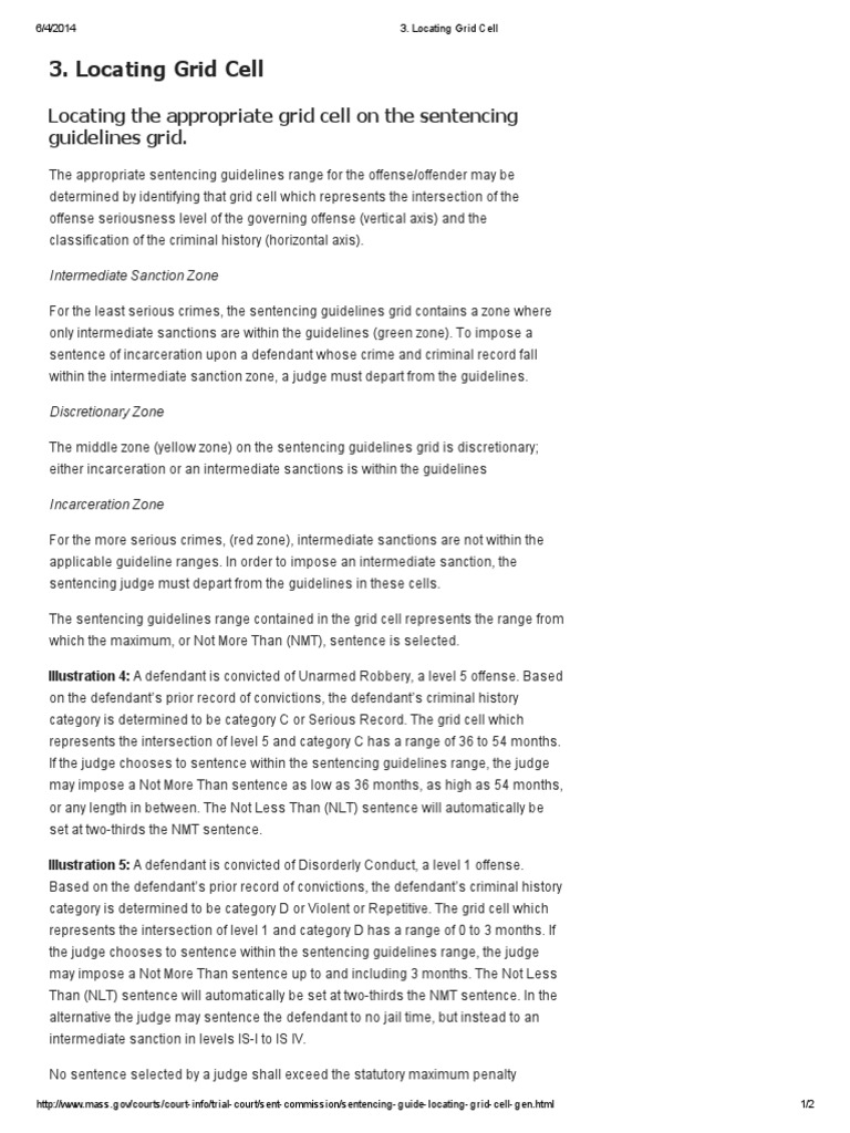 Locating The Appropriate Grid Cell On The Sentencing Guidelines Grid ...