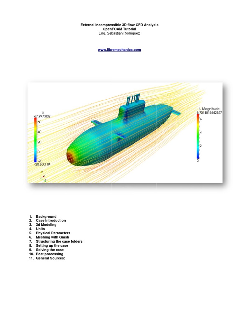 External Incompressible 3d Cfd Analysis Openfoam Tutorial Pdf Computational Fluid Dynamics