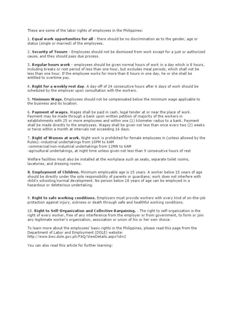 Basic Labor Law in The Philippines | PDF | Wage | Employment